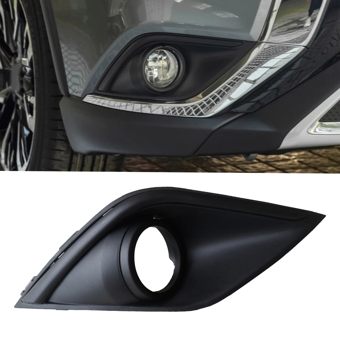 6400J684 Black Front Right Bumper Fog Light Cover Trim Bezel Grille ...