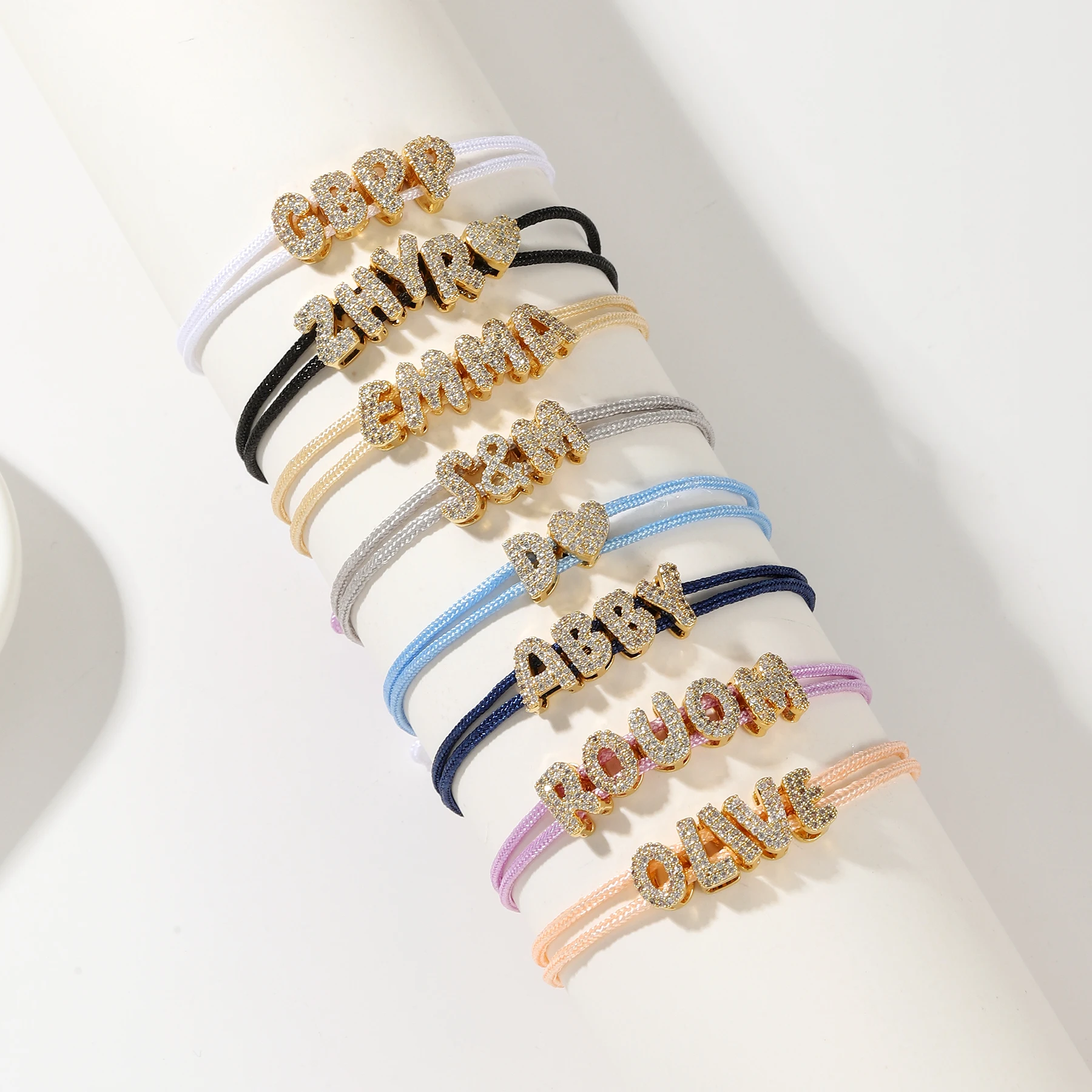 Qitian-Personalized-Custom-3d-Bubble-Letter-Bracelet-Cubic-Zirconia ...