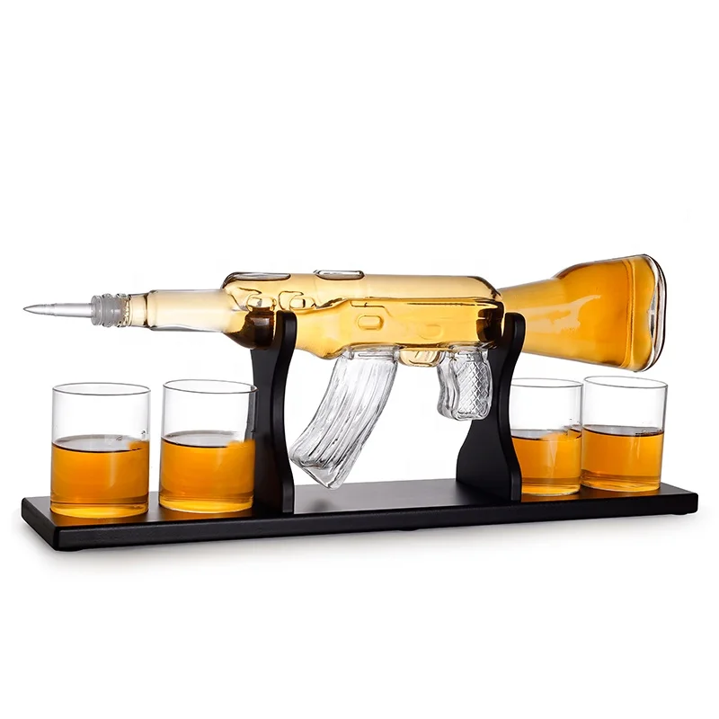 Rifle-Gun-AK47-Whiskey-Decanter-with-4-Whiskey-Glasses-Set-for-Liquor ...