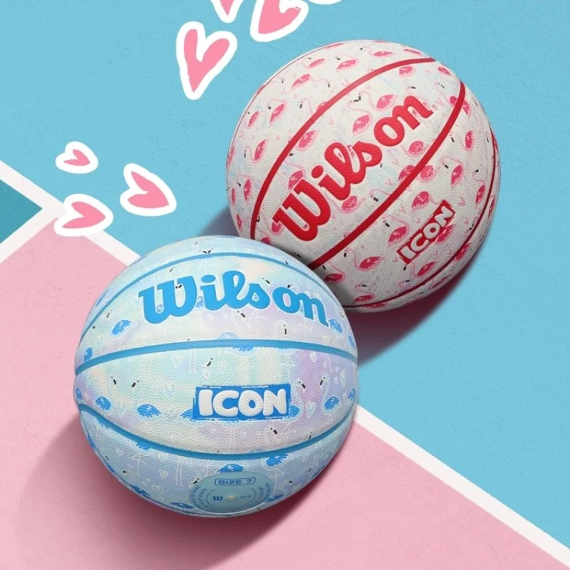 Wilson Flamingo Red Blue Basketball PU Wear-Resistant Indoor Outdoor ...