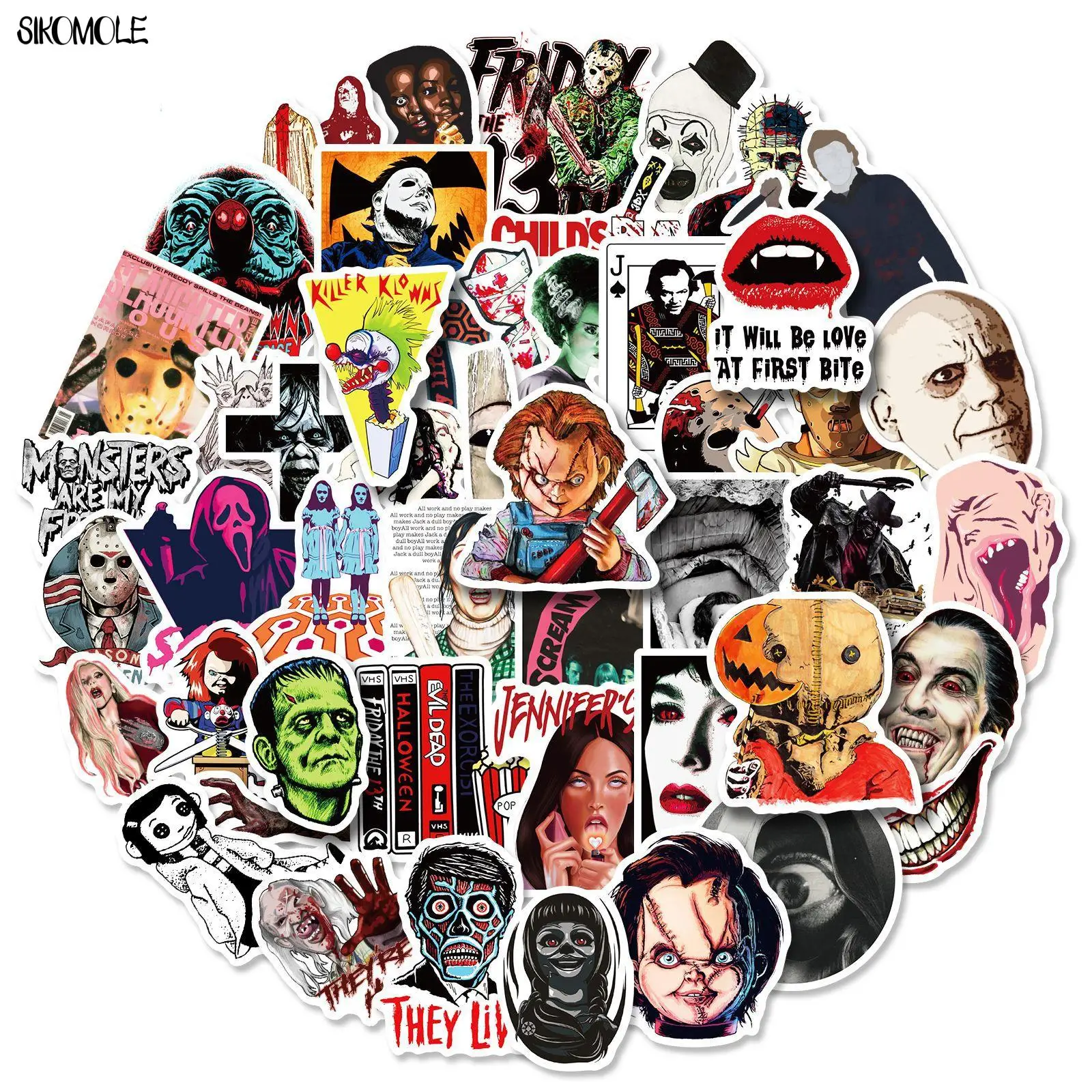 10-30-50PCS-Mixed-Horror-Movie-Image-Thriller-Character-Stickers-DIY ...