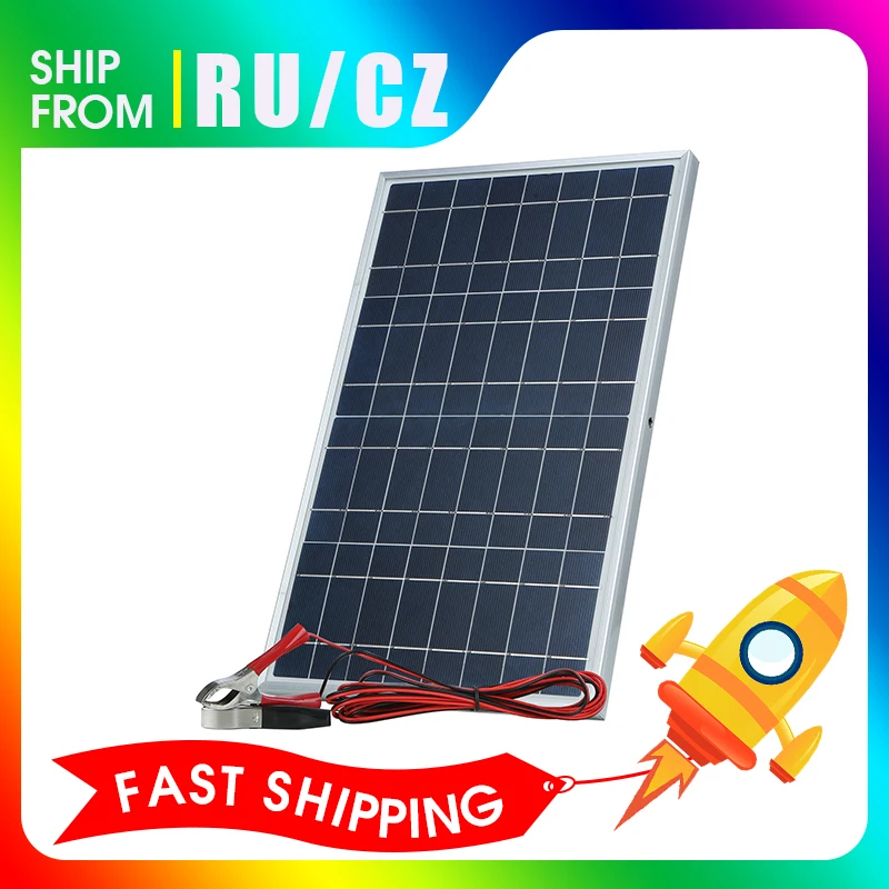 15W-12V-18V-Solar-Panel-Kit-with-Alligator-Clip-IP65-Water-Resistance ...