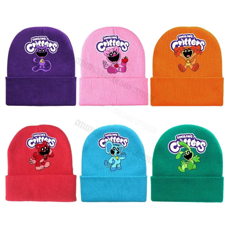 Smilings Critters Knitted Hat Anime Print Decoration Cartoon Children ...