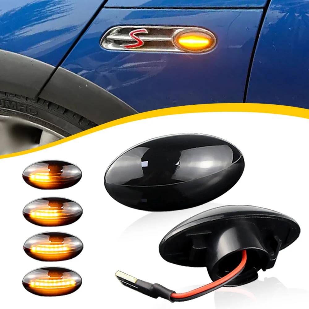 2pcs For Mini Cooper R53 2002-2006 Led Dynamic Turn Signal Light Side ...
