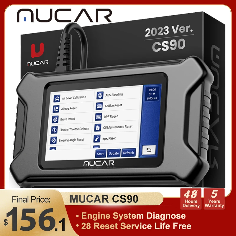 MUCAR CS90 Professional OBD2 Scanner 28 Reset Code Reader Full obd 2 ...