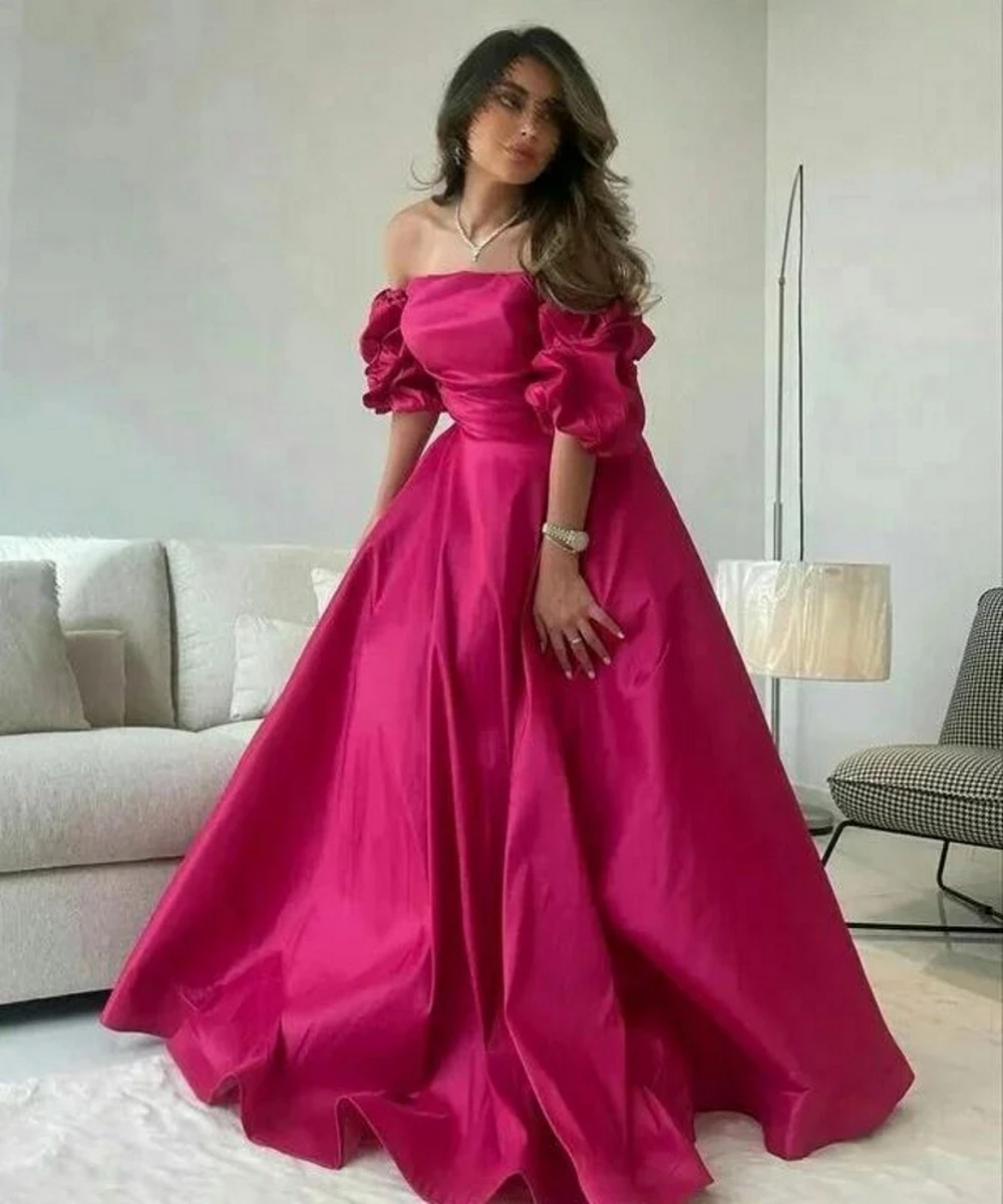 Simple Off Shoulder Robe De Soirée Satin Strapless Evening Gown Custom ...