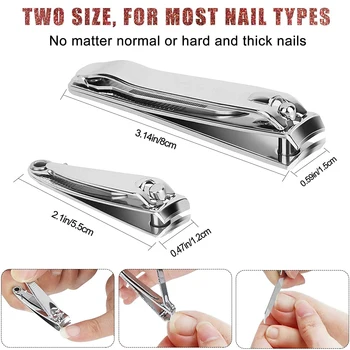 Nail Clipper,Premium Stainless Steel Fingernail and Toenail Clipper ...