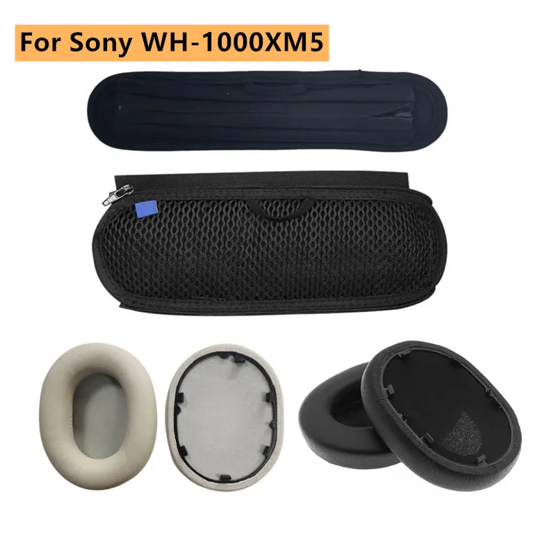 Replacement-Headphone-Leather-Ear-pads-Cushion-Headbeam-Cover-for-Sony ...