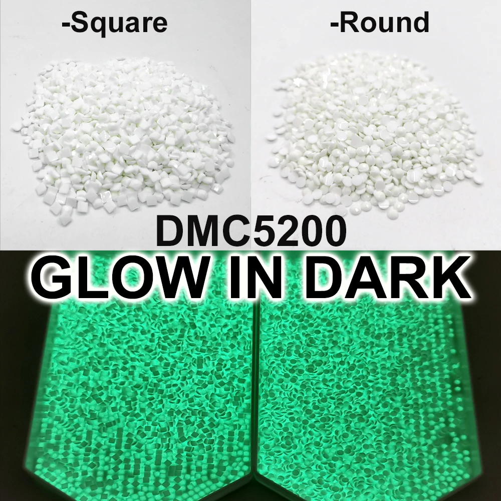 Glow-In-Dark-Resin-Stone-DMC-5200-Square-Round-Drills-5D-DIY-Diamond ...