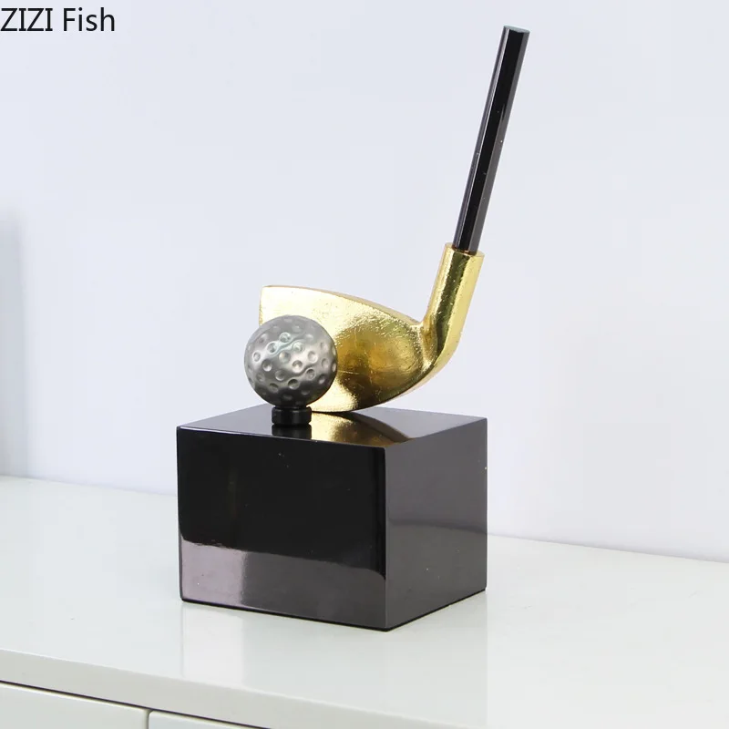 Minimalism-Golden-Golf-Alloy-Statue-Modern-Crafts-Desk-Decoration ...