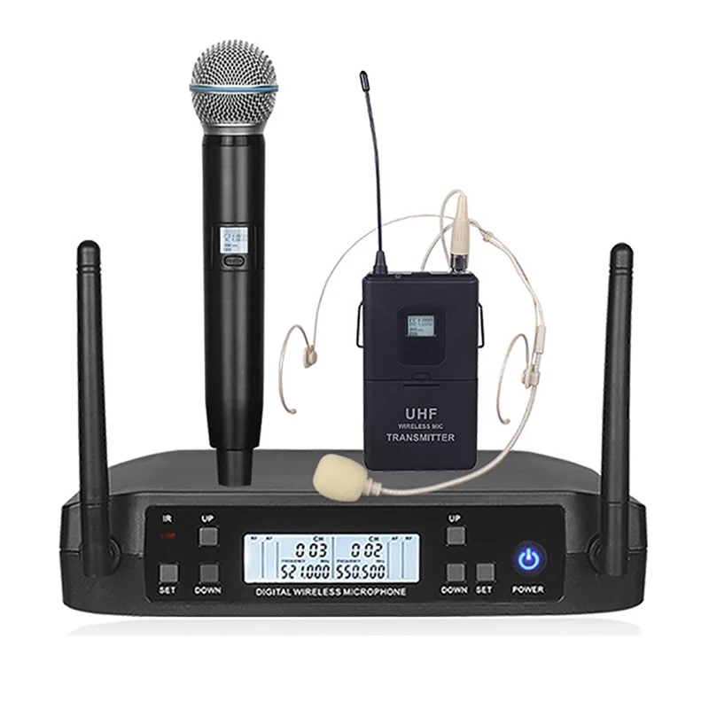 Wireless-Microphone-Professional-Microphone-System-UHF-Mic-Automatic-Frequency-60M-Party-Stage ...