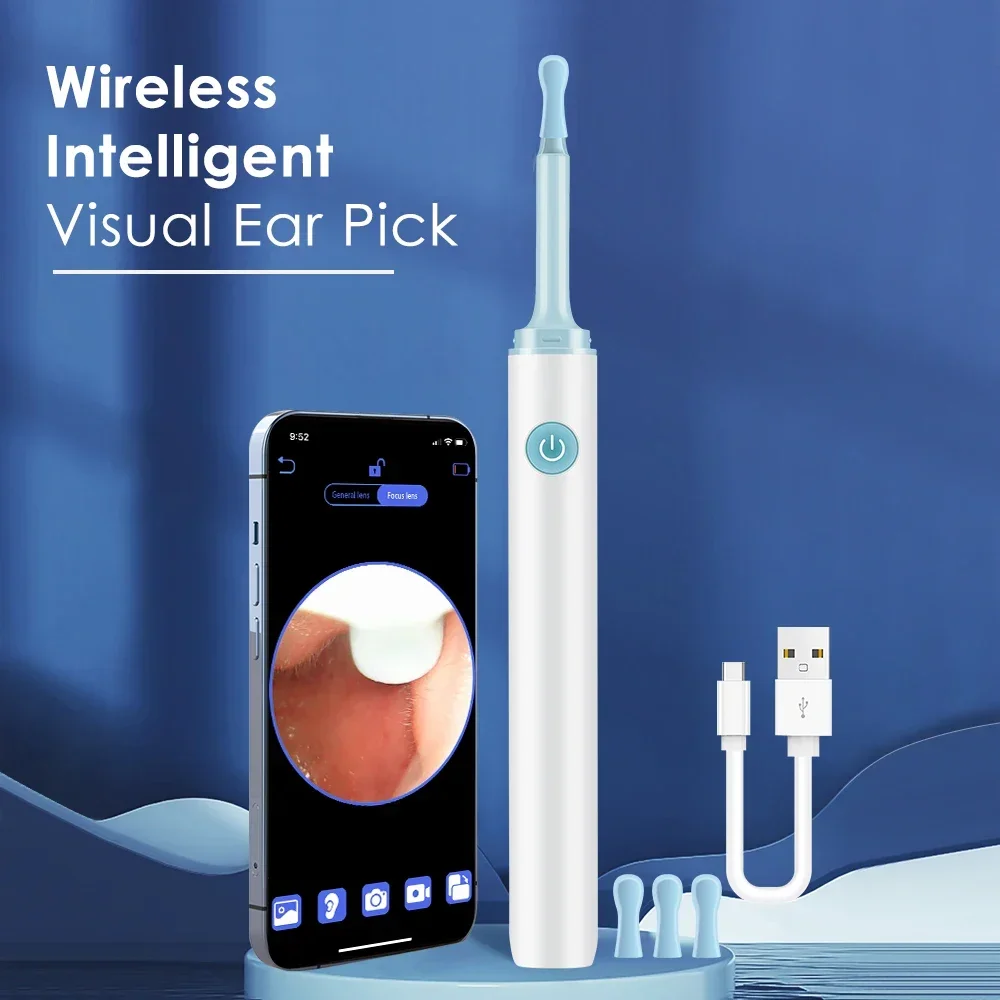 Wireless-Visual-Silicone-Ear-Cleaner-Otoscope-Earpick-5MP-Camera-Ear ...