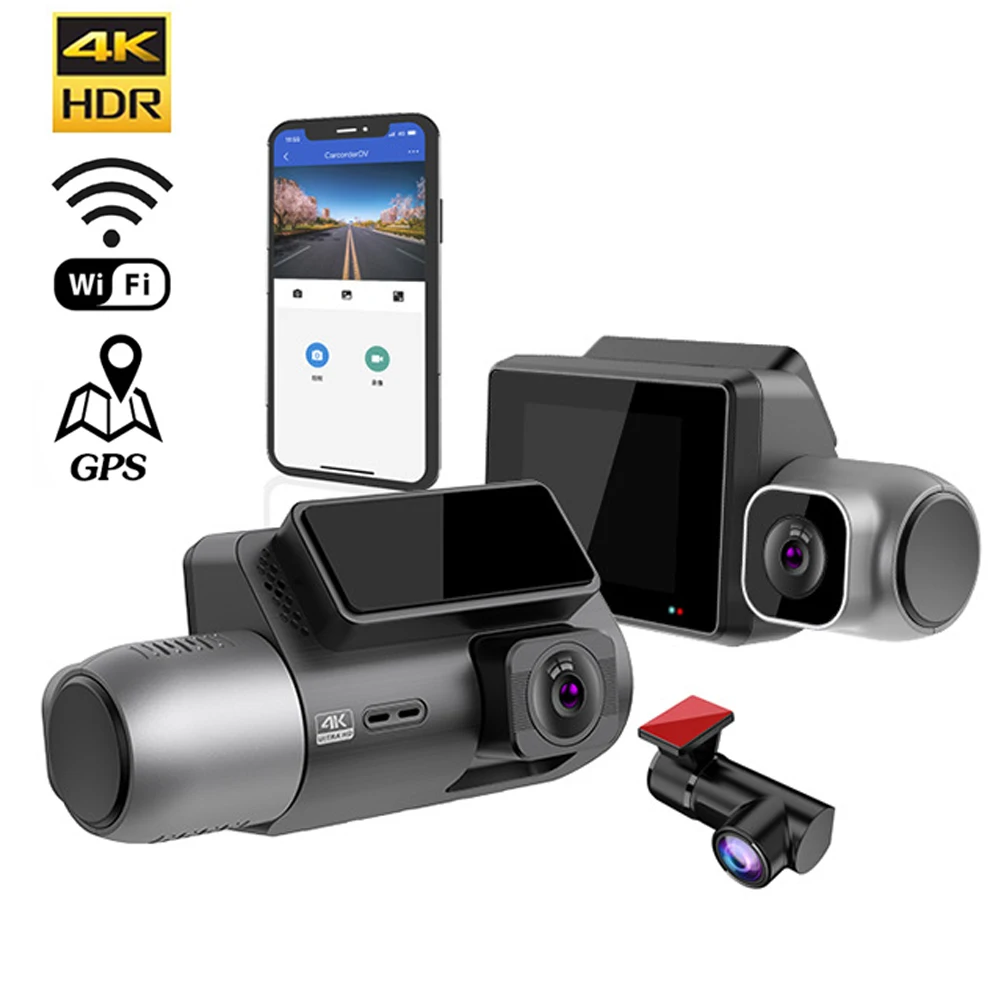 4K-Dash-Cam-Front-and-Rear-View-Camera-WiFi-GPS-Car-DVR-Drive-Video ...