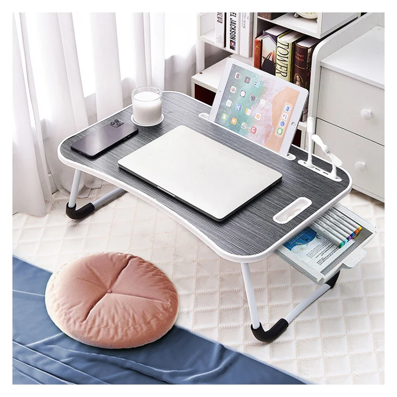 Portable Wooden Foldable Study Table Stand Wooden Computer Desk Bed ...