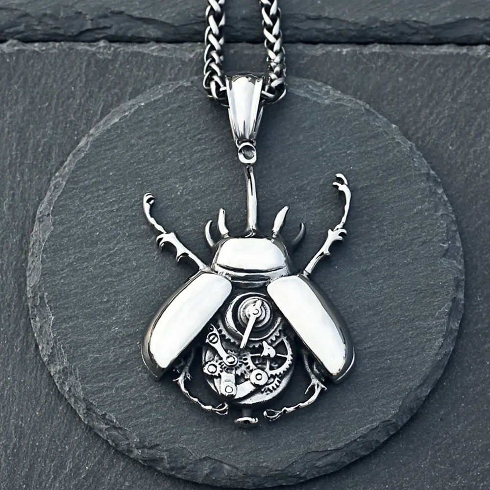 Punk-Hip-Hop-Steam-Mechanical-Beetle-Pendant-Necklace-Men-Unique-Cool ...