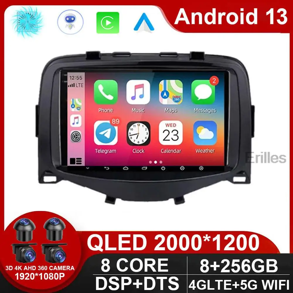 Android-13-Car-Radio-For-Toyota-Aygo-Peugeot-108-Citroen-C1-2016-2017 ...