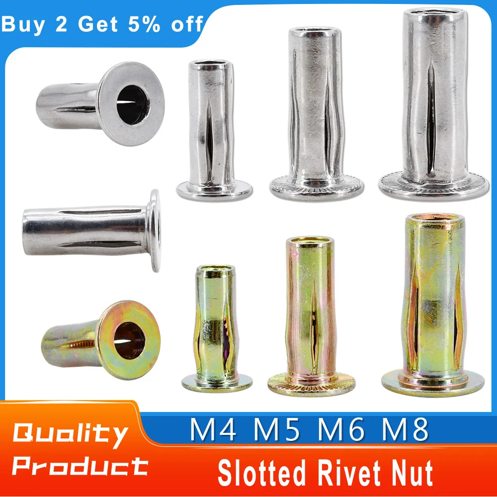 M4-M5-M6-M8-Slotted-Petal-Metal-Rivet-Nut-Flat-Head-Insert-Nuts ...