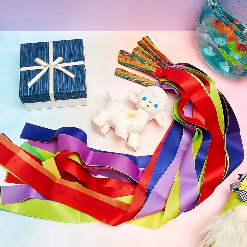 1PC-gymnastic-belt-dance-belt-with-rainbow-decoration-handheld-rhythm ...