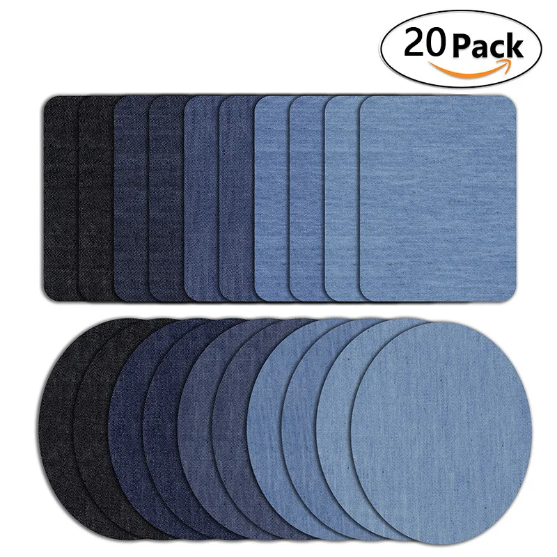 Patchs-en-denim-rectangulaires-carr-s-et-ovales-pour-v-tements-d-coupe ...