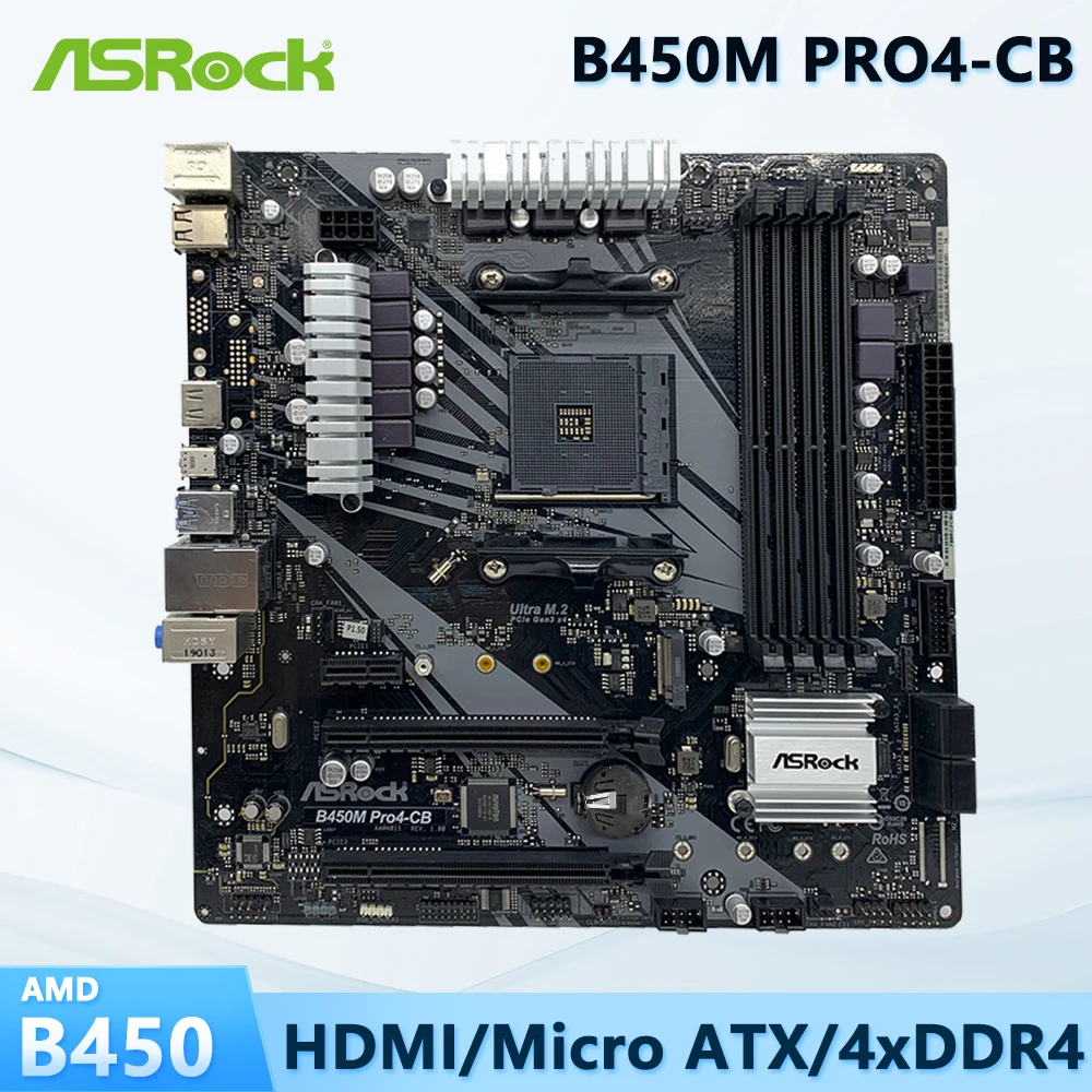 Asrock-placa-m-e-b450m-pro4-cb-amd-soquete-am4-para-ryzen-5-5600g ...