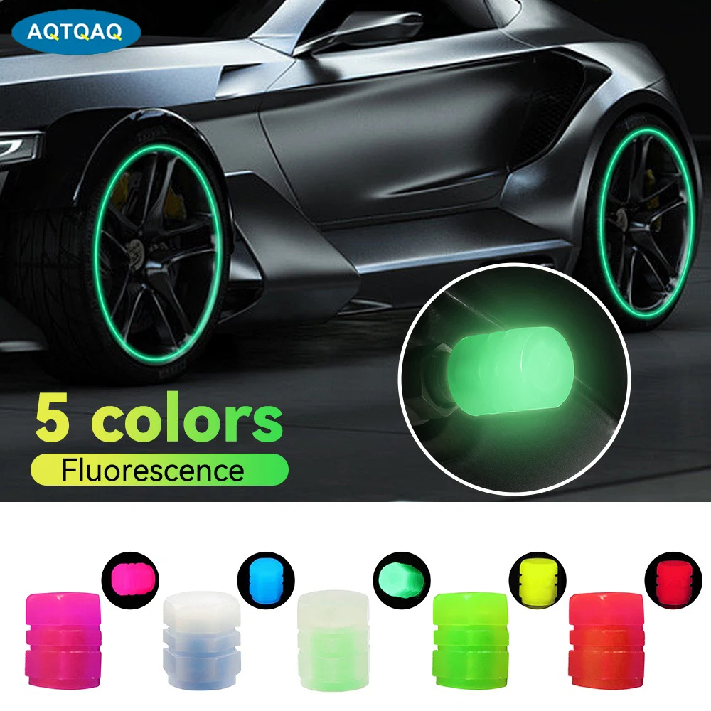 4Pcs Universal Luminous Tire Valve Car Wheel Hub Glowing Dust-proof ...