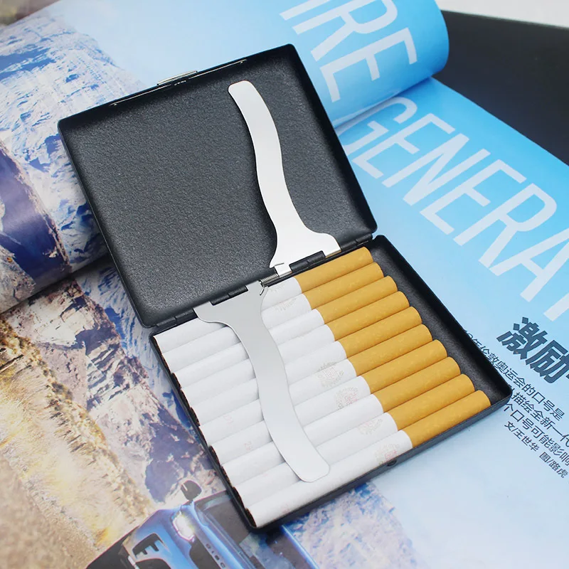 Black-Metal-Frosted-Cigarette-Case-20pcs-Moisture-resistant-Durable ...