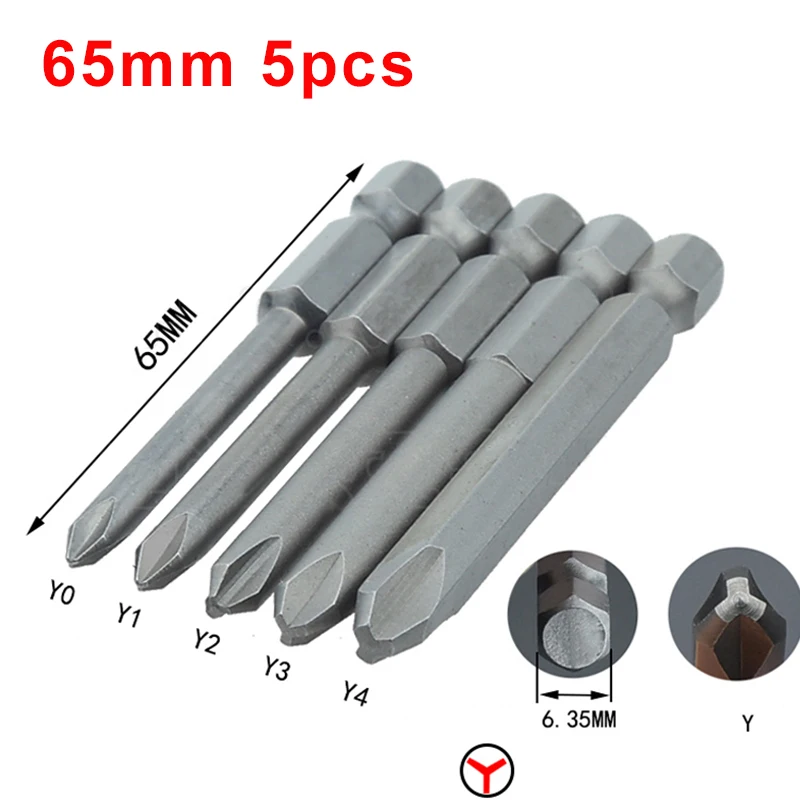 5pcs-set-50mm-65mm-Magnetic-1-4-Hex-Shank-Tri-wing-Y-Tip-Head ...