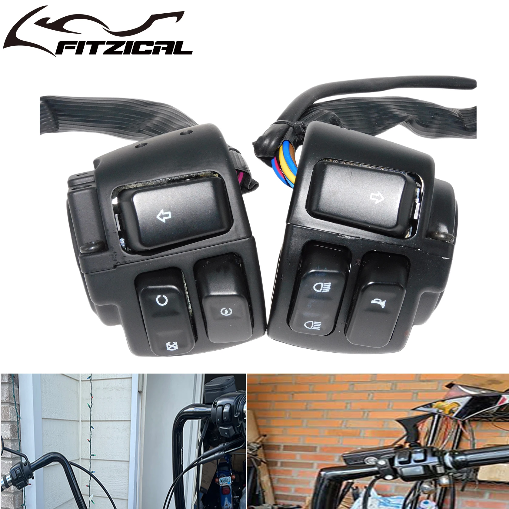 Motorcycle-1-Handlebar-Turn-Signal-Control-Switch-Black-For-Harley ...