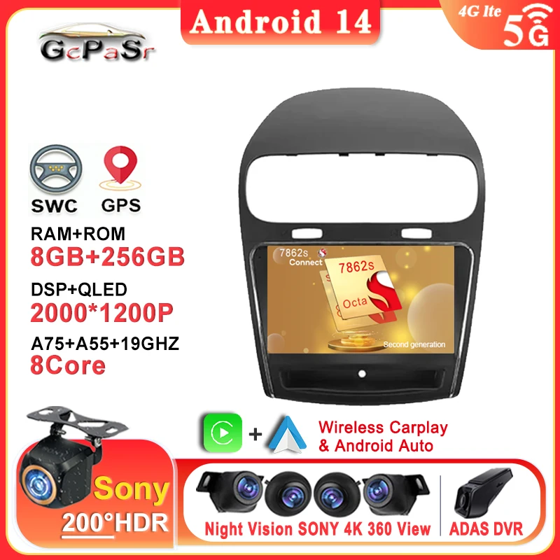 Auto-Radio-14-For-Dodge-Journey-JC-2011-2020-Stereo-HeadUnit-CPU-Touch ...