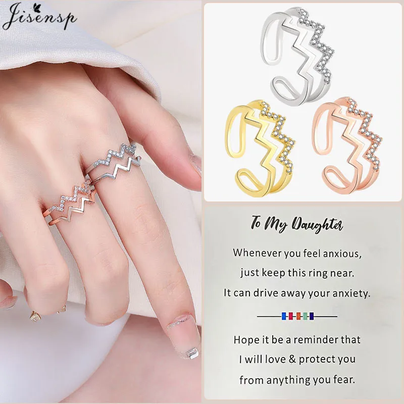 Anxiety Ring Daughter | Anxiety Silver Ring Women | Female Ring Anxiety - Silver Color - Aliexpress