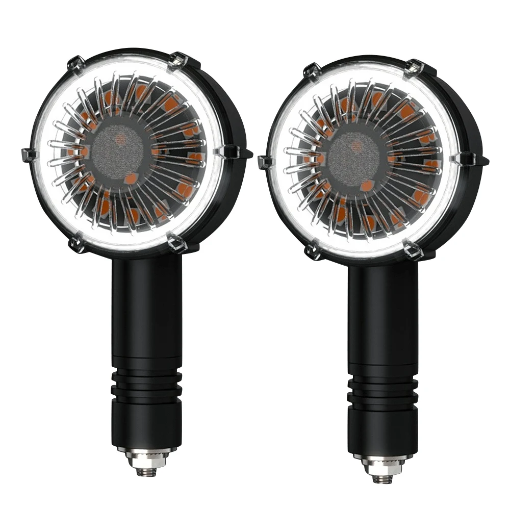 2Pcs-Motorcycle-Lights-Modified-LED-Circular-Flow-Lights-Two-Color ...