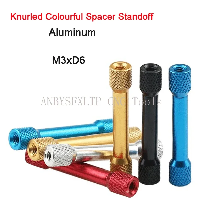 10pcs-lot-M3-3mm-Aluminum-Double-Round-Knurled-Colourful-Spacer ...