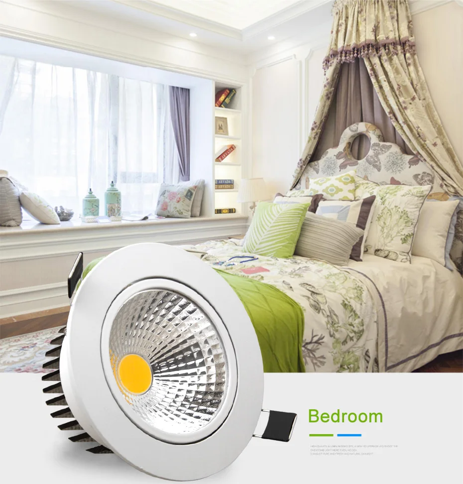 Recessed-Led-Downlight-Dimmable-SpotLights-COB-Ceiling-Lamps-5W-7W-10W ...