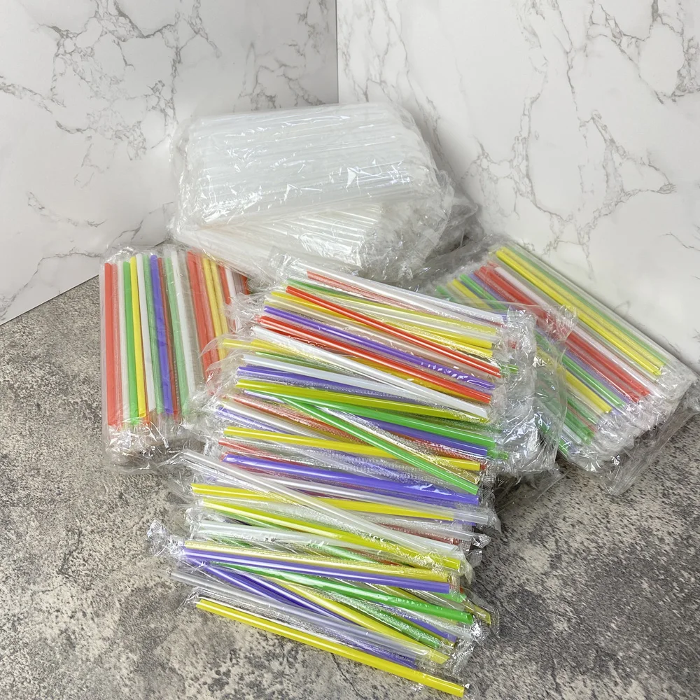 100Pcs-Clear-Individually-Wrapped-Drinking-Pp-Straws-Drinks-Straws ...