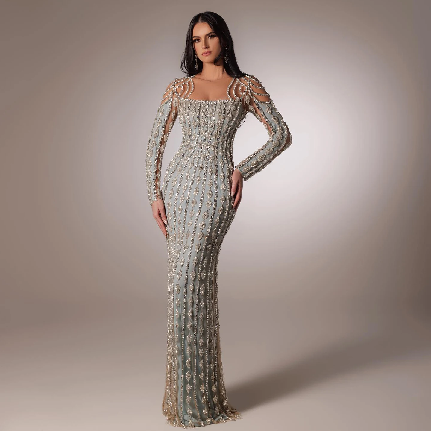Sharon-Said-Luxury-Arabic-Sage-Green-Dubai-Evening-Dresses-Mermaid ...