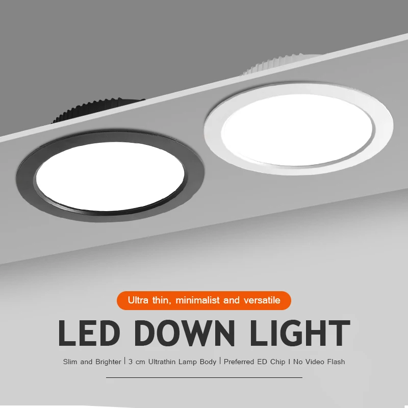 Ultra-d-nne-LED-Down-light-3W-5W-12W-18W-220V-Deckens-trahler-runde-LED ...