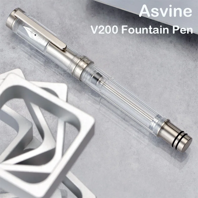 Smooth-Asvine-V200-Titanium-Fountain-Pen-Vacuum-Filling-Asvine-BOCK-M-F ...