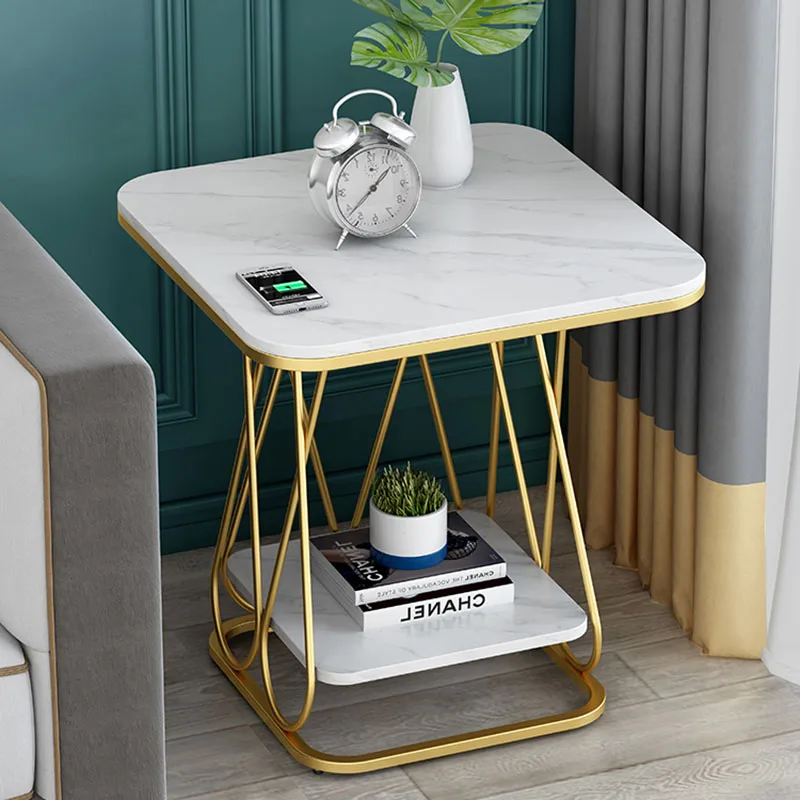 Golden Modern Coffee Tables Bedside Round Tea Entryway Hall Coffee Tables Marble Mesa Lateral ...
