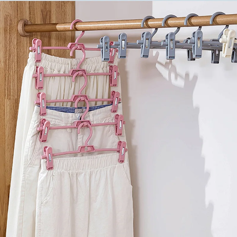 Skirt-Peg-Hanger-with-Adjustment-Plastic-Grip-Pant-Rack-Space-Saving ...