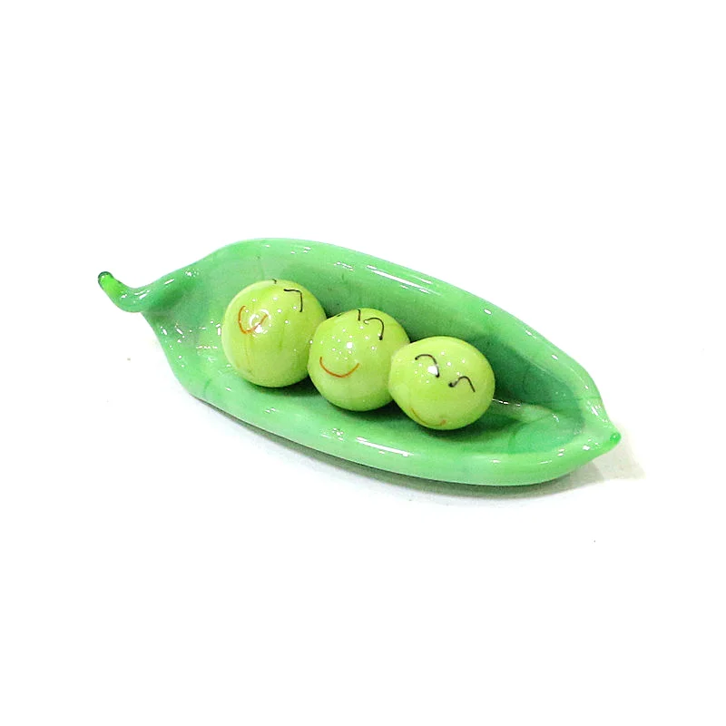 Cute Glass Pea Ornament Japanese Style Cartoon Lentil Plant Mini ...