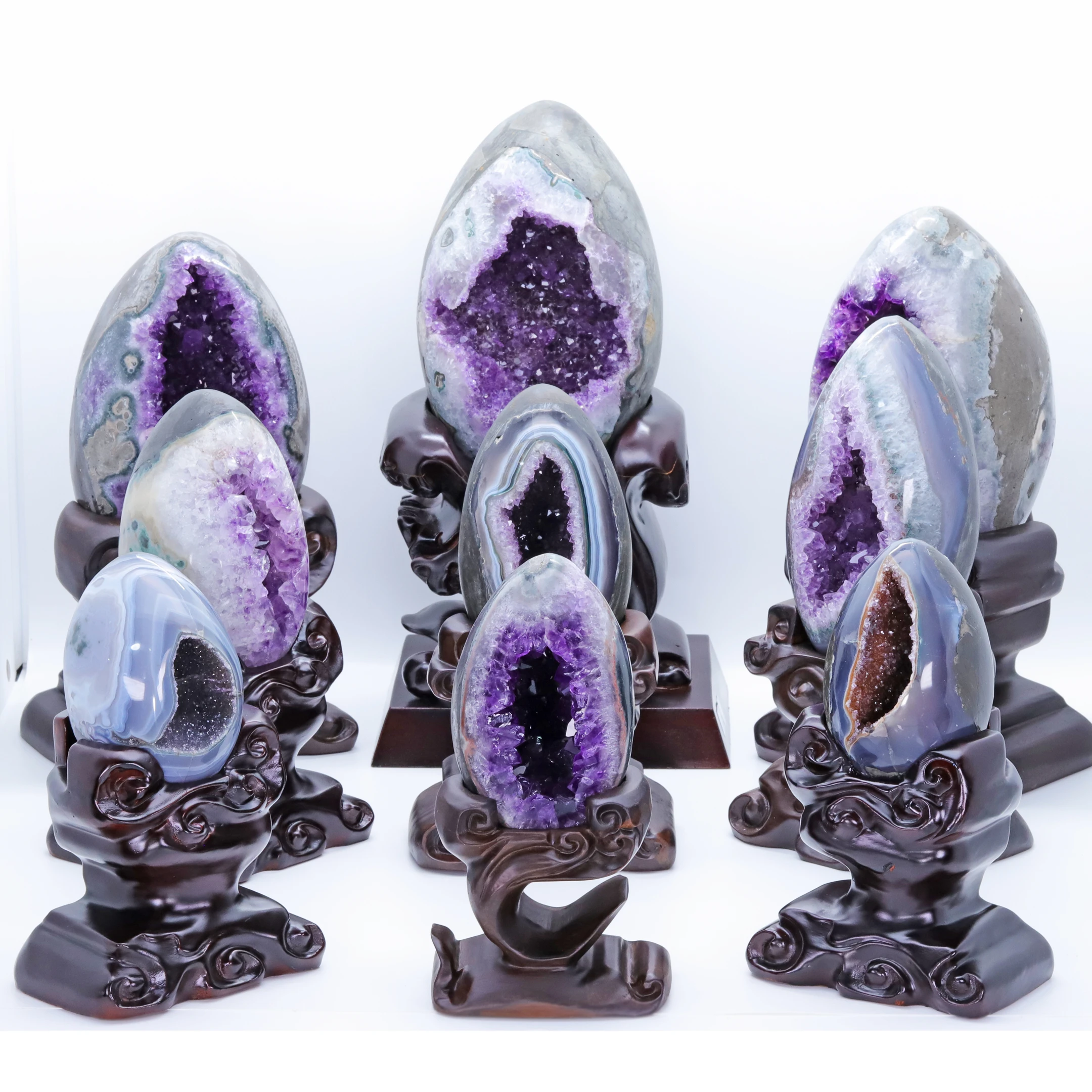 Natural Amethyst Geode Quartz Cluster Crystal Specimen Energy Healing ...