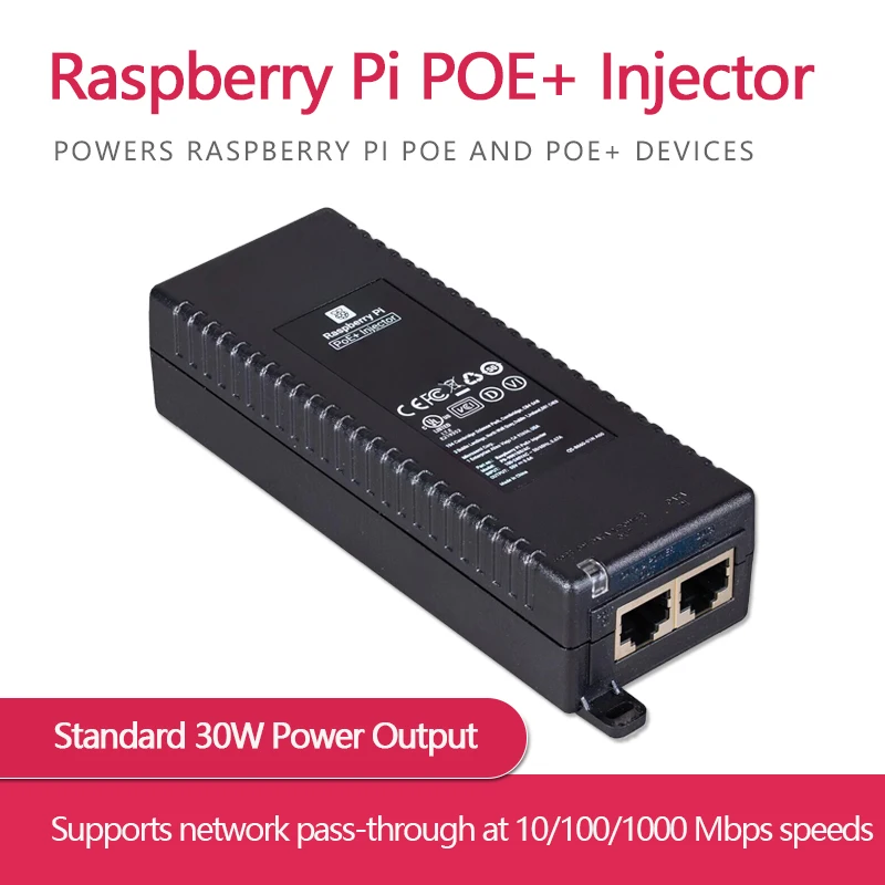 Raspberry Pi POE+ Injector 30W Power Output, Supports network pass ...