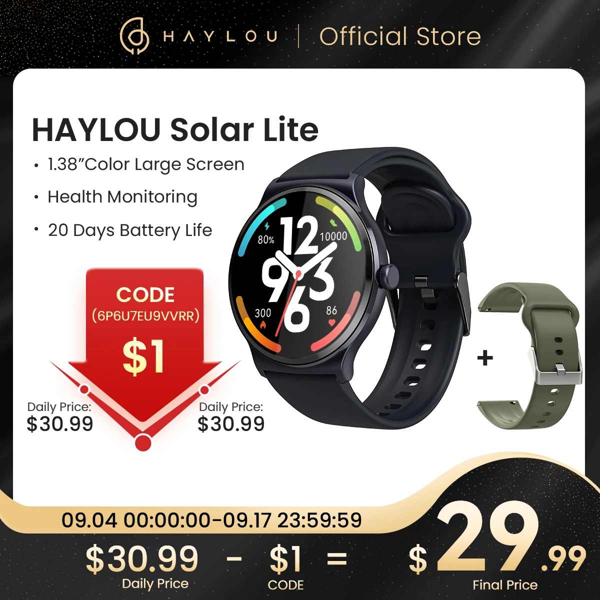 HAYLOU-Solar-Lite-Smart-Watch-1-38-Display-Bluetooth-5-3-100-Watch ...