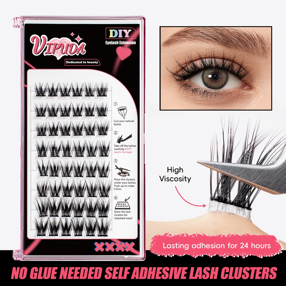 Vipuda-Self-Adhesive-Cluster-Lashes-Press-on-No-Glue-Needed-Segmented ...