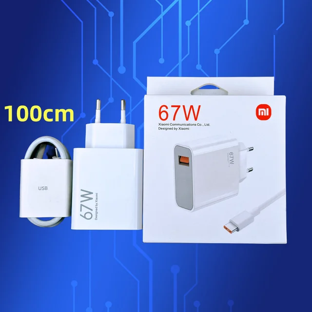 67W Xiaomi Charger Fast Turbo Charge EU Adapter Original Usb Type C ...