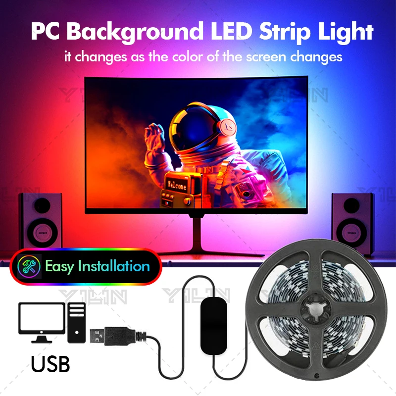 Immersive-RGBIC-LED-Strips-PC-Background-Computer-Light-Strip-USB-5V ...