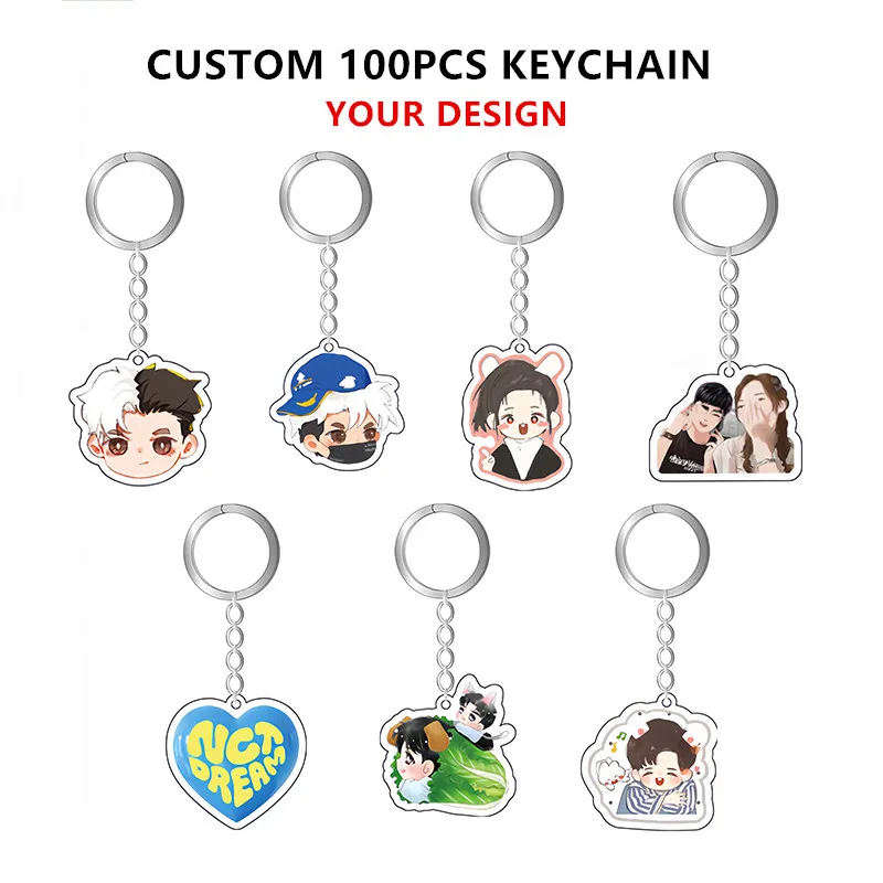 Wholesale-Customized-100PCS-Cartoon-Keychain-Acrylic-Custom-Double ...