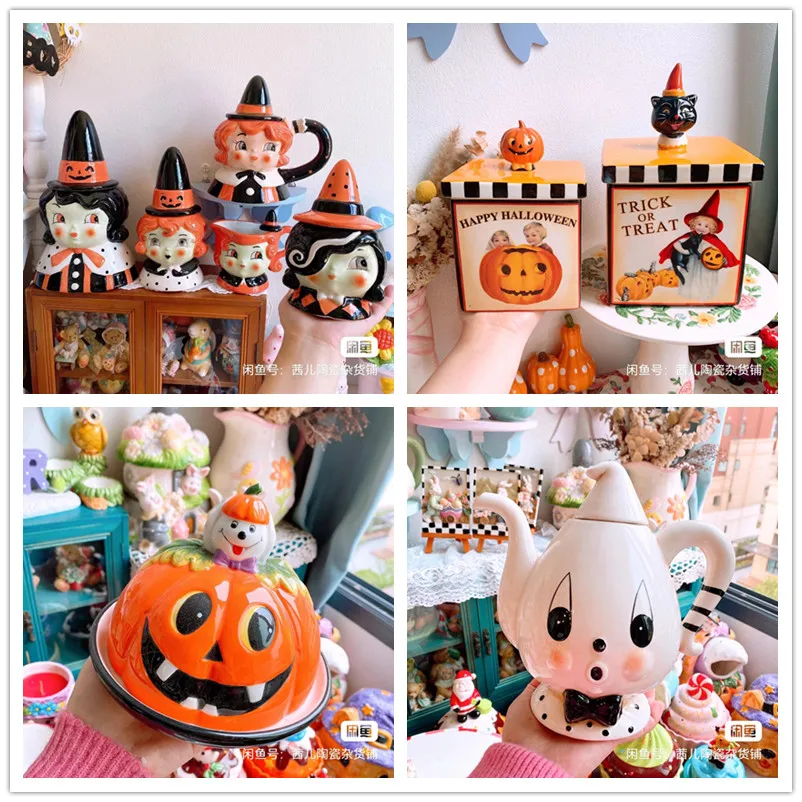 Cartoon Halloween All Saints' Day 3D Relief Handdrawn Ceramics Cake ...