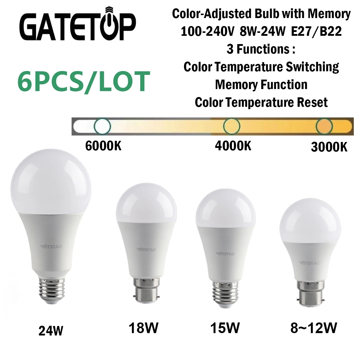 6PCS-LOT-LED-smart-bulb-3-color-change-color-with-memory-AC110V-220V ...