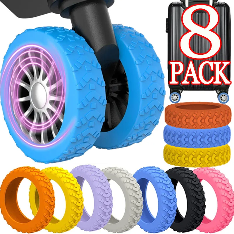 2-8pcs-Rolling-Luggage-Wheel-Protecter-Silicone-Travel-Suitcase-Trolley ...